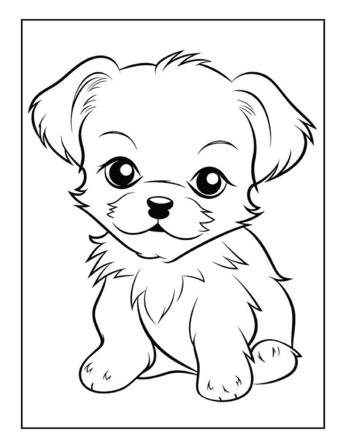 Cute Dog Coloring Pages for Kids, Dog Coloring Pages for Kids, Coloring ...