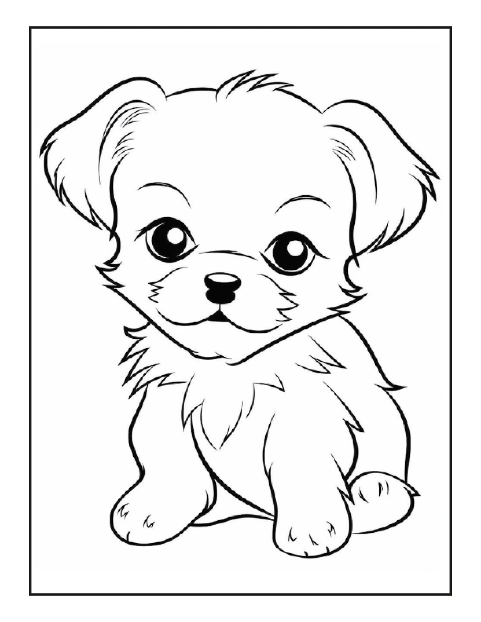 Cute Dog Coloring Pages for Kids, Dog Coloring Pages for Kids, Coloring ...
