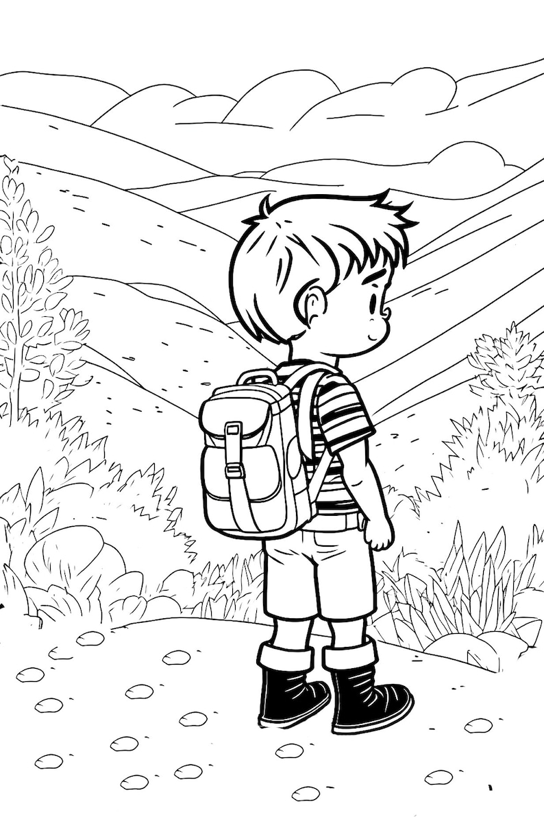 Mountain Adventure Coloring Pages for Kids, Coloring Pages for Kids ...