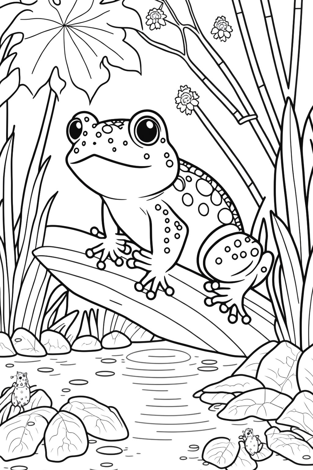 Frog Coloring Pages for Kids, Frog Coloring Book for Kids, Frog ...