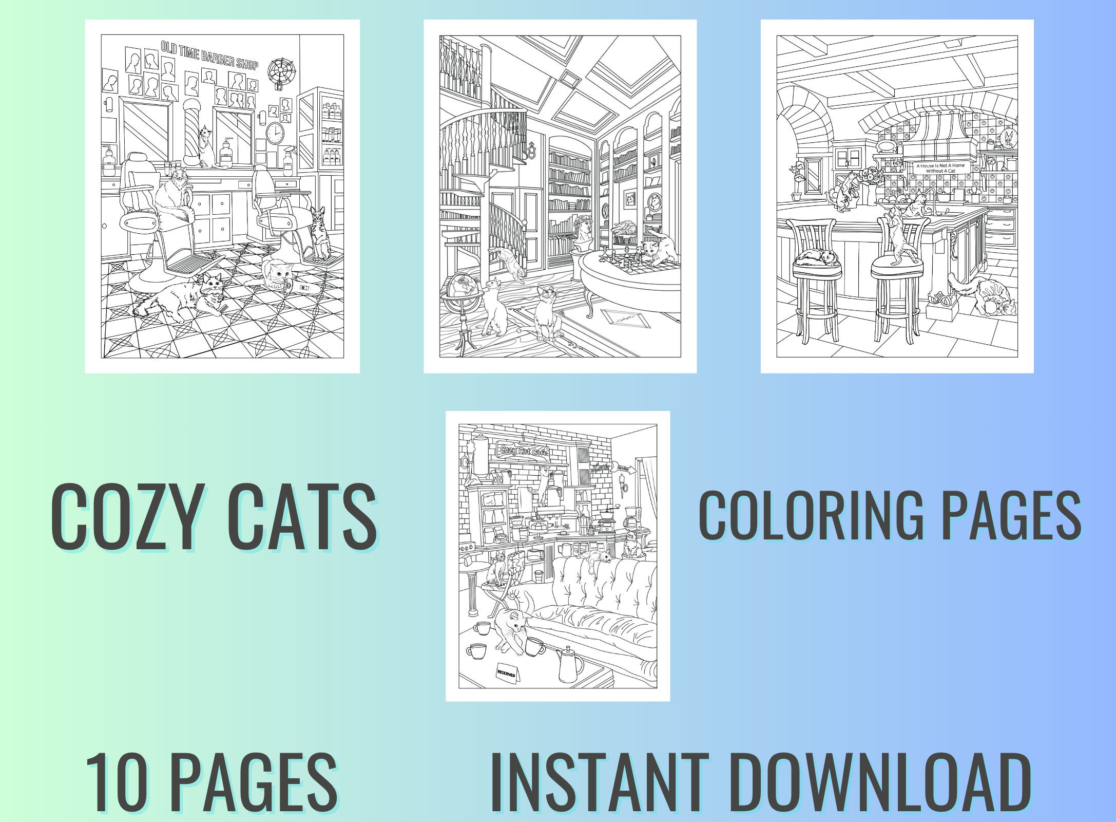 Cozy Cats Coloring Pages, Coloring Book, Cats Coloring Pages, Kids ...