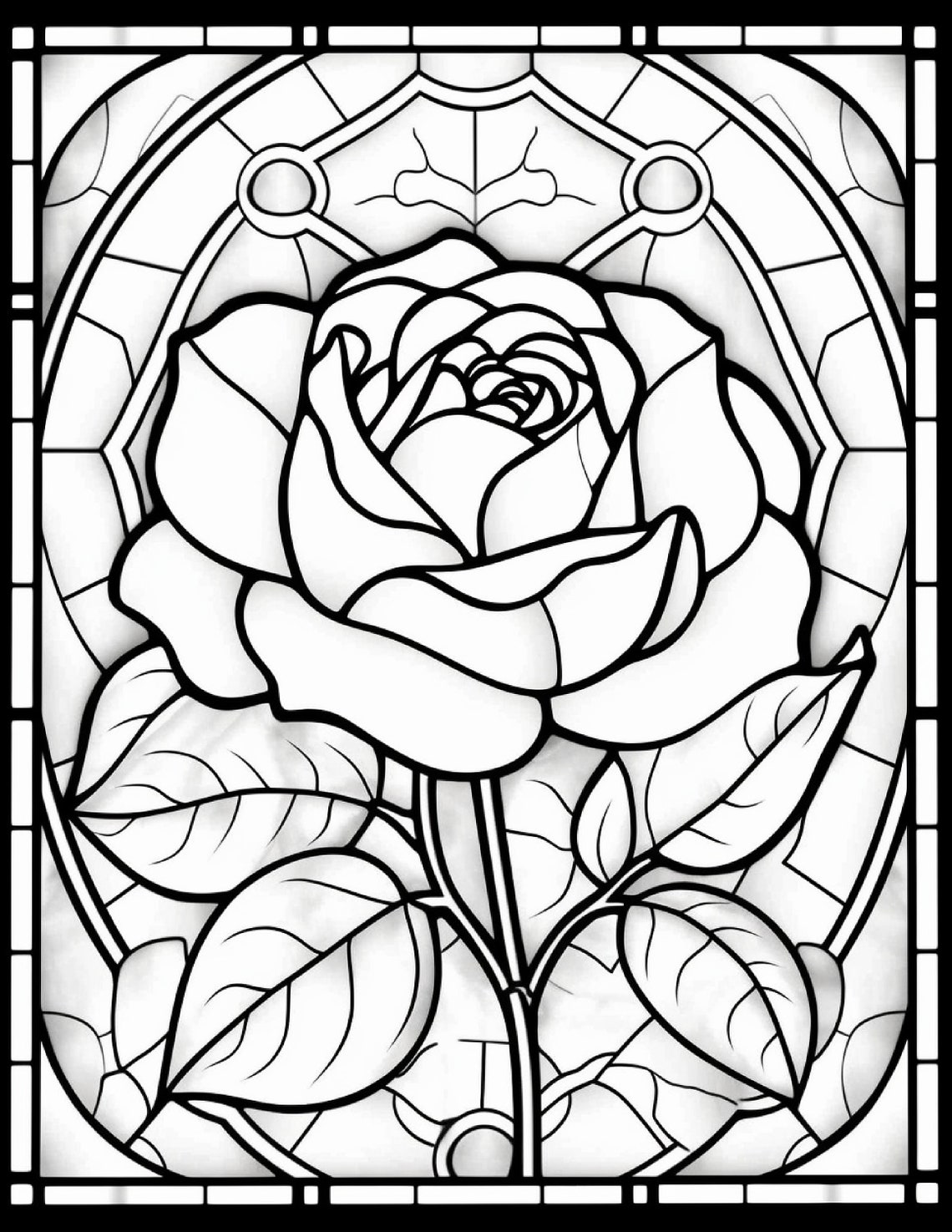 120 Stained Glass Flower Coloring Pages for All Ages, Flower Coloring ...