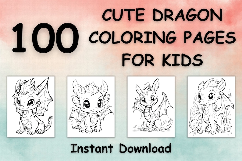 100 Cute Dragon Coloring Pages for Kids, Coloring Pages for Kids ...