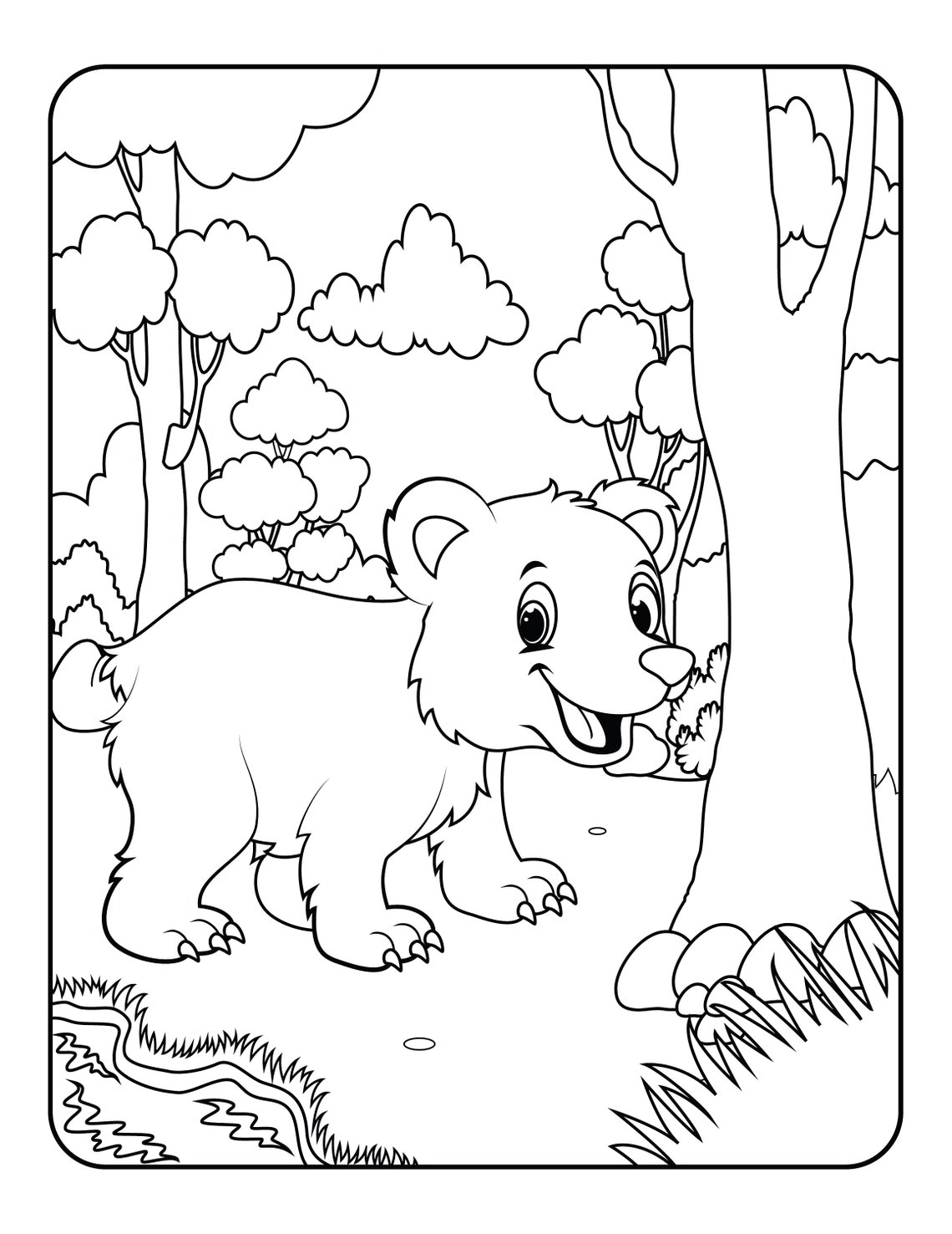 Wild Animals Coloring Pages for Kids, Wild Animals Coloring Book for ...