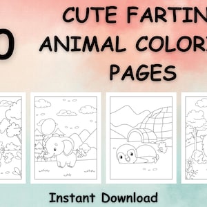 Cute Farting Animal Coloring Pages for Kids, Funny Farting Coloring ...