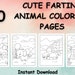 Cute Farting Animal Coloring Pages for Kids, Funny Farting Coloring ...
