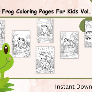 Frog Coloring Pages for Kids, Frog Coloring Book for Kids, Frog ...