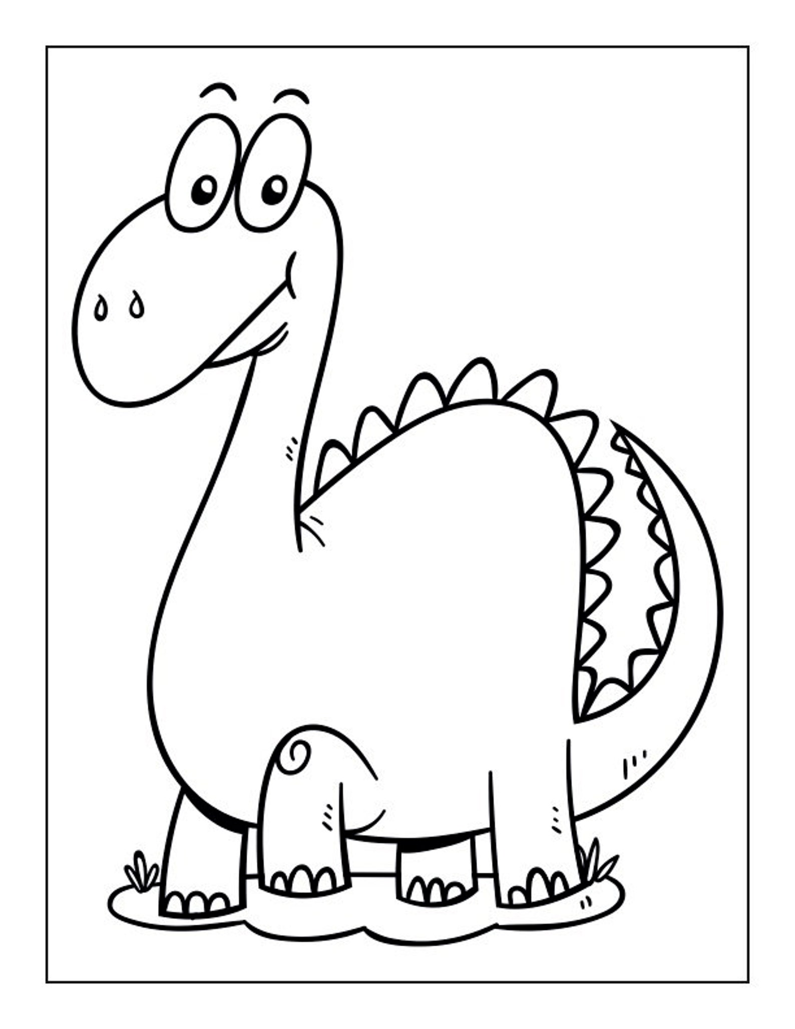 Cute Dinosaur Coloring Pages for Kids, Kids Coloring Pages, Dinosaur ...