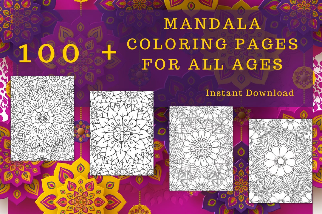 100 Mandala Coloring Pages, Mandala Coloring Pages for Adults and for ...