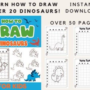 How to Draw Dinosaurs Drawing and Coloring Pages for Kids, How to Draw ...