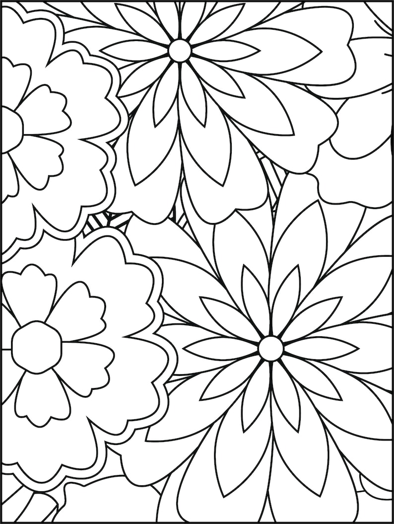 299 Flower Design Coloring Pages, Flower Coloring Pages, Adult Coloring ...