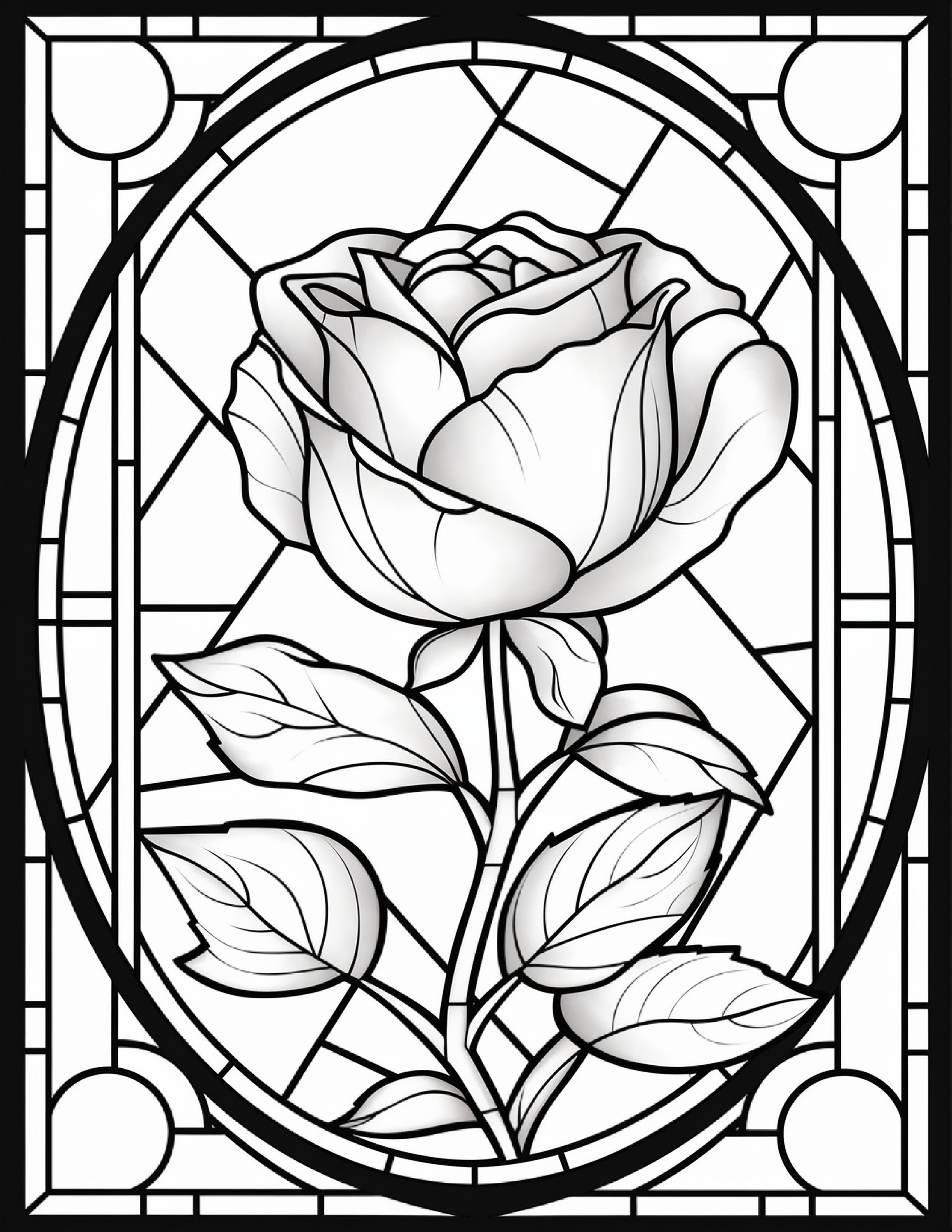120 Stained Glass Flower Coloring Pages for All Ages Flower - Etsy