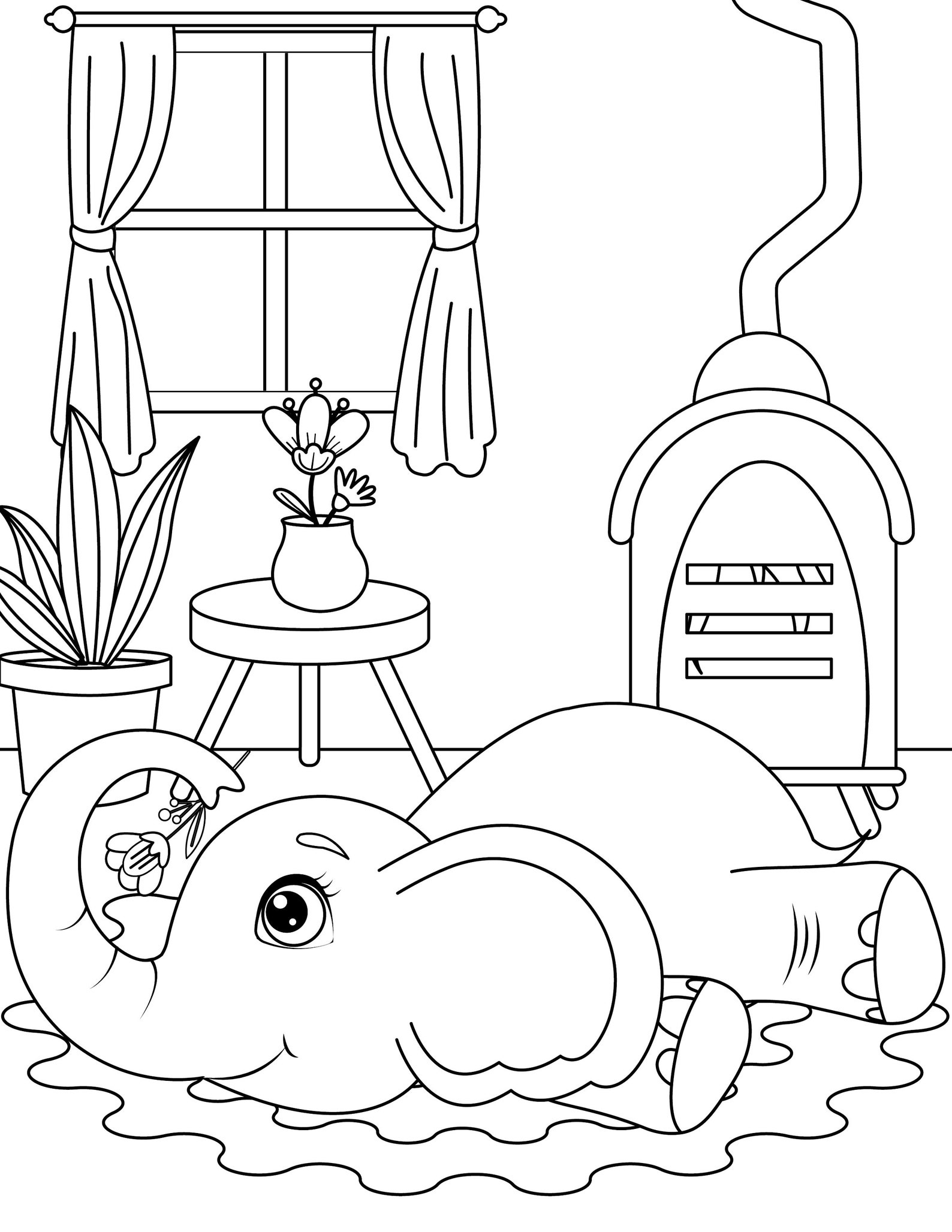 Little Elephants Coloring Pages for Kids, Elephant Coloring Pages, Kids ...
