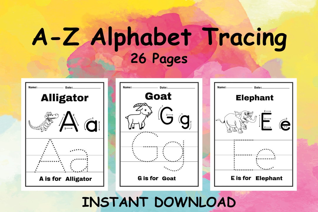 AZ A-Z Alphabet Tracing for Kids, Alphabet Tracing for Kids, Letter ...