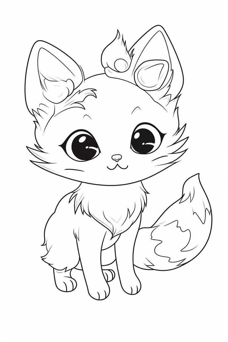 Cute Cats Coloring Pages for Kids, Cat Coloring Book for Kids, Kids ...