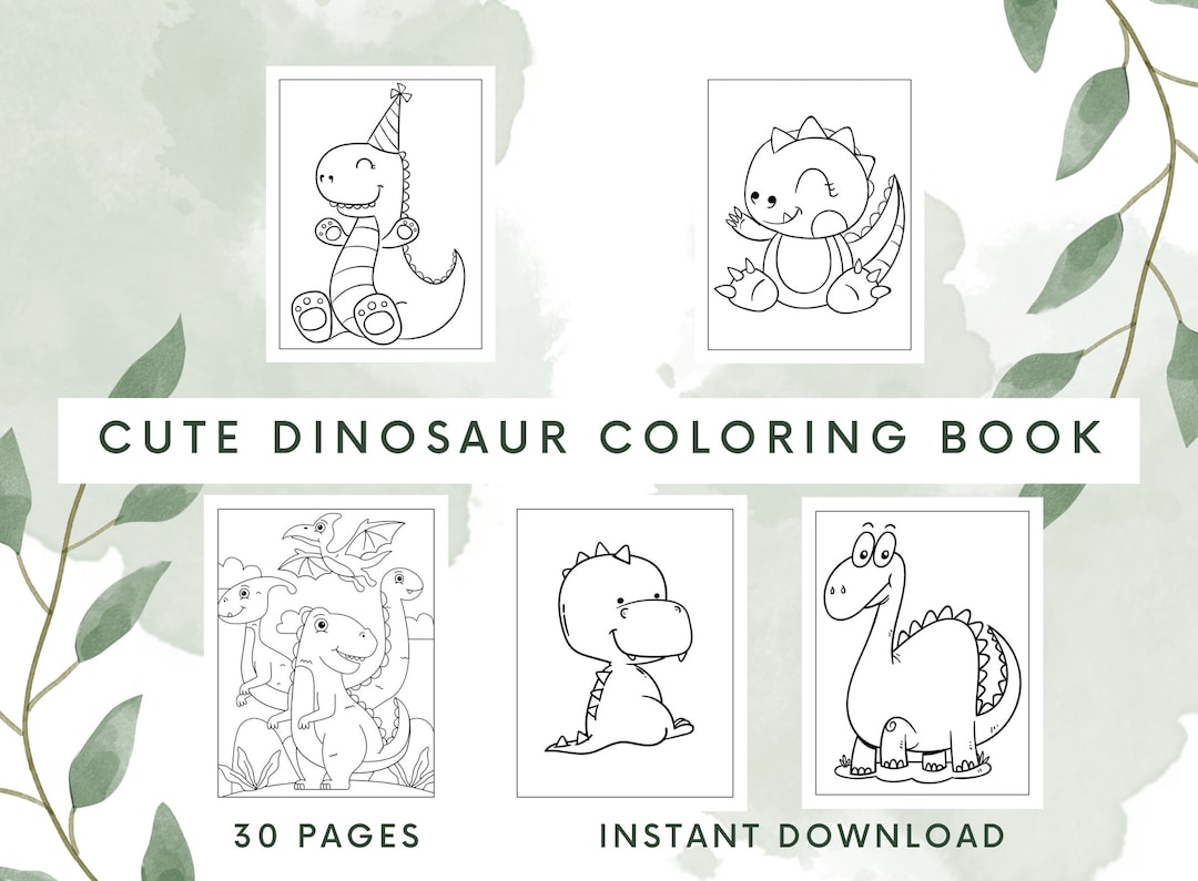 Cute Dinosaur Coloring Pages for Kids, Kids Coloring Pages, Dinosaur ...