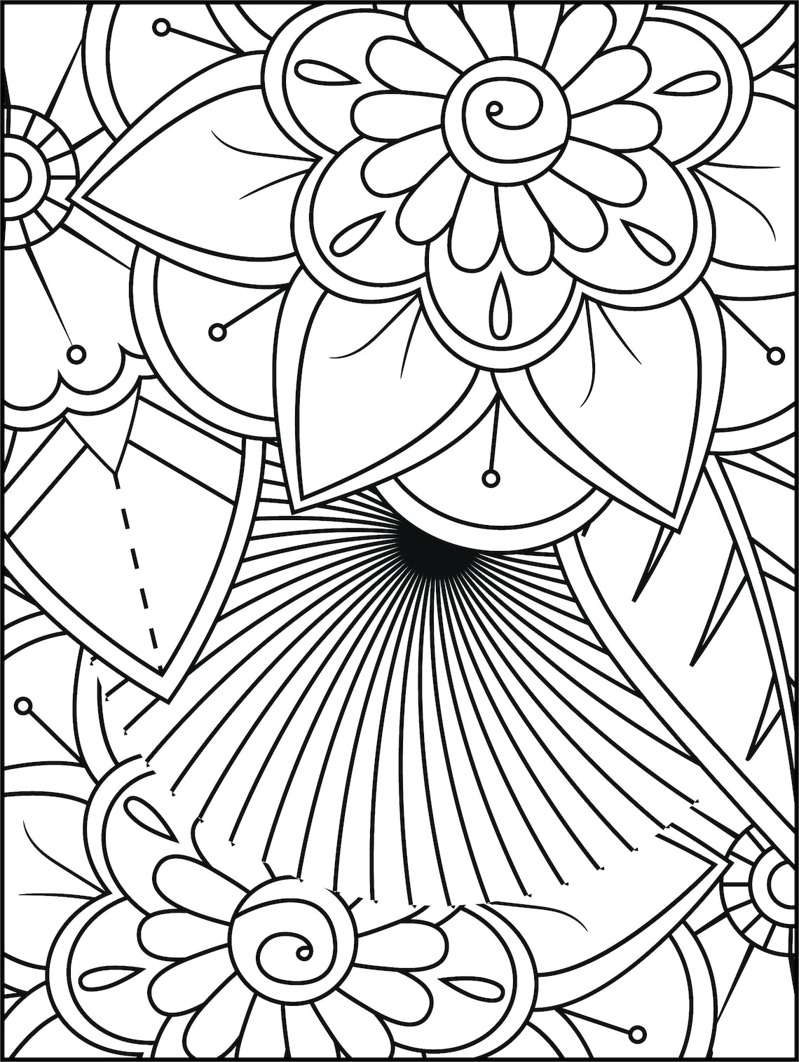 299 Flower Design Coloring Pages, Flower Coloring Pages, Adult Coloring ...