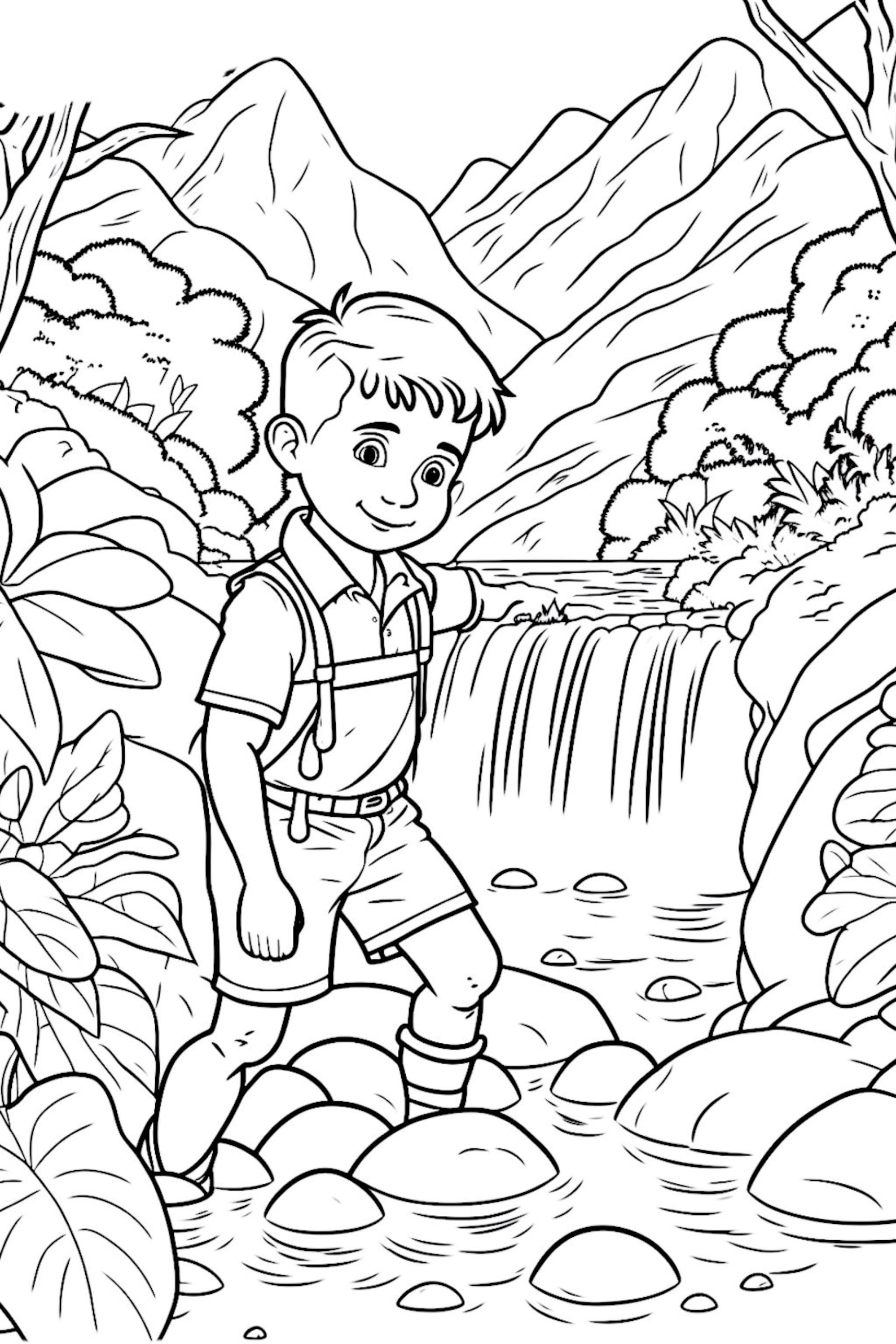 Camping Adventure Coloring Pages for Kids, Camping Coloring Pages for ...