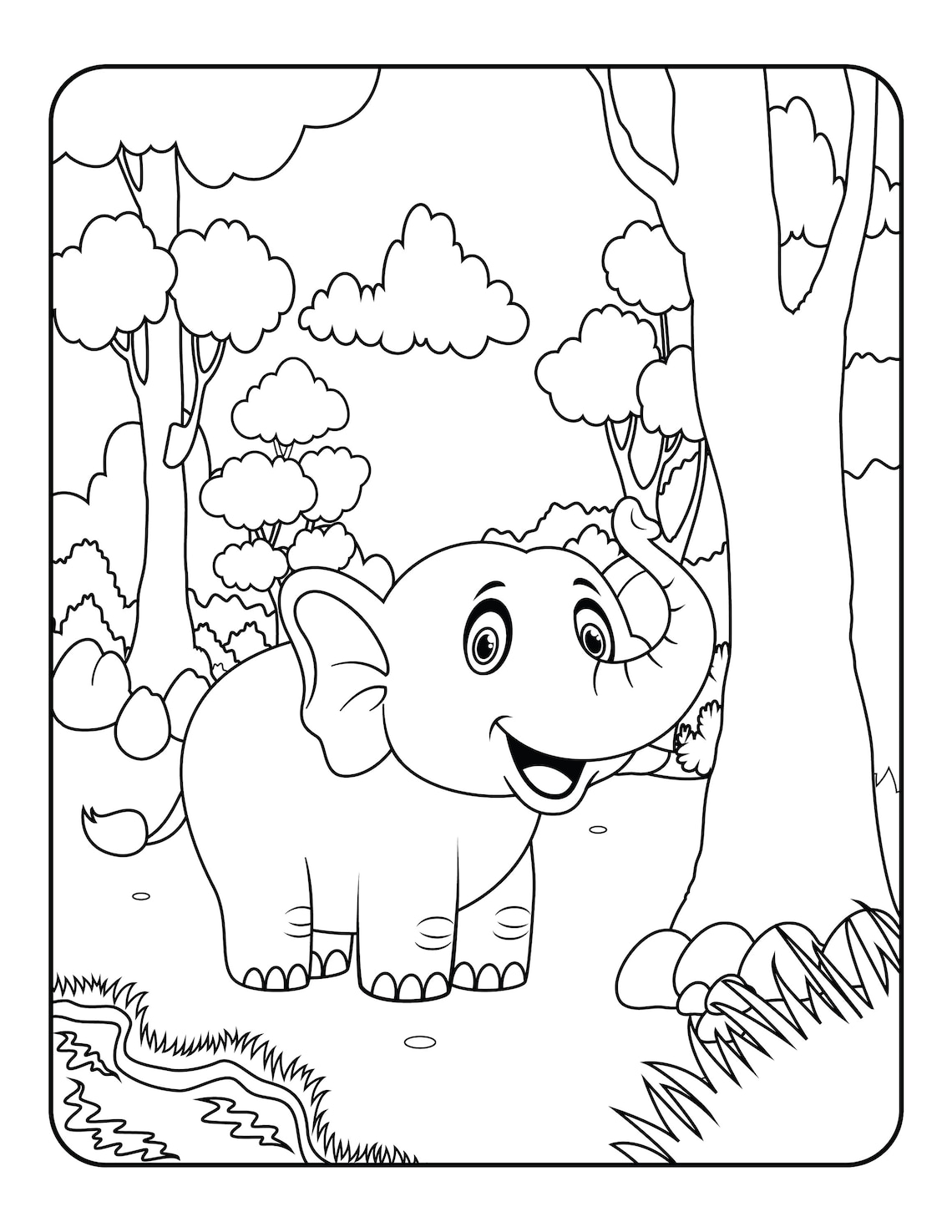 Wild Animals Coloring Pages for Kids, Wild Animals Coloring Book for ...