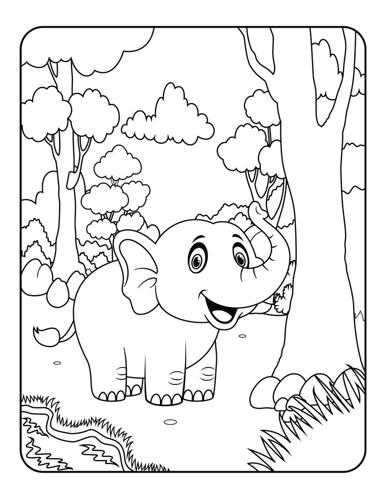 Wild Animals Coloring Pages for Kids, Wild Animals Coloring Book for ...