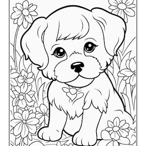 Cute Dog Coloring Pages for Kids, Dog Coloring Pages for Kids, Coloring ...