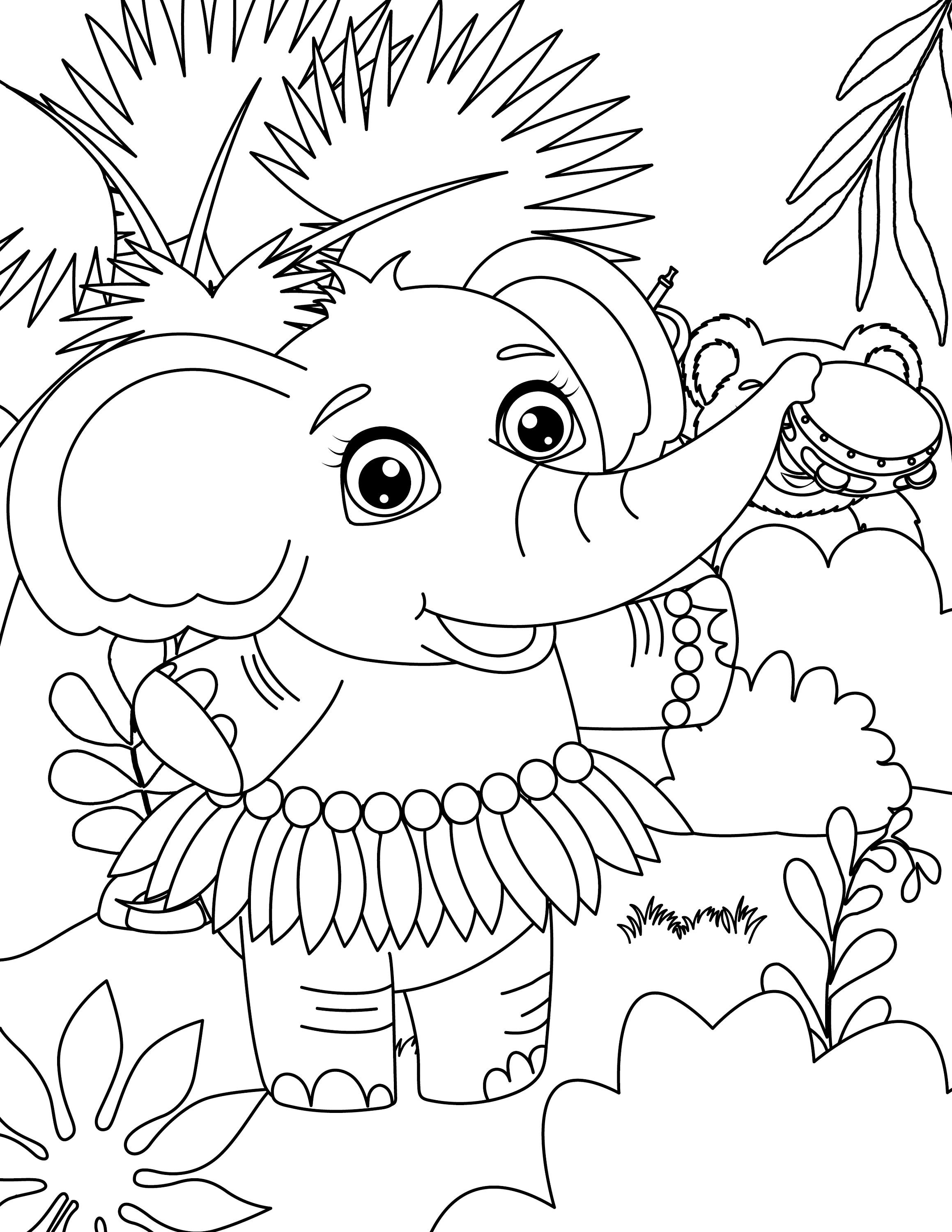 Little Elephants Coloring Pages for Kids Elephant Coloring - Etsy