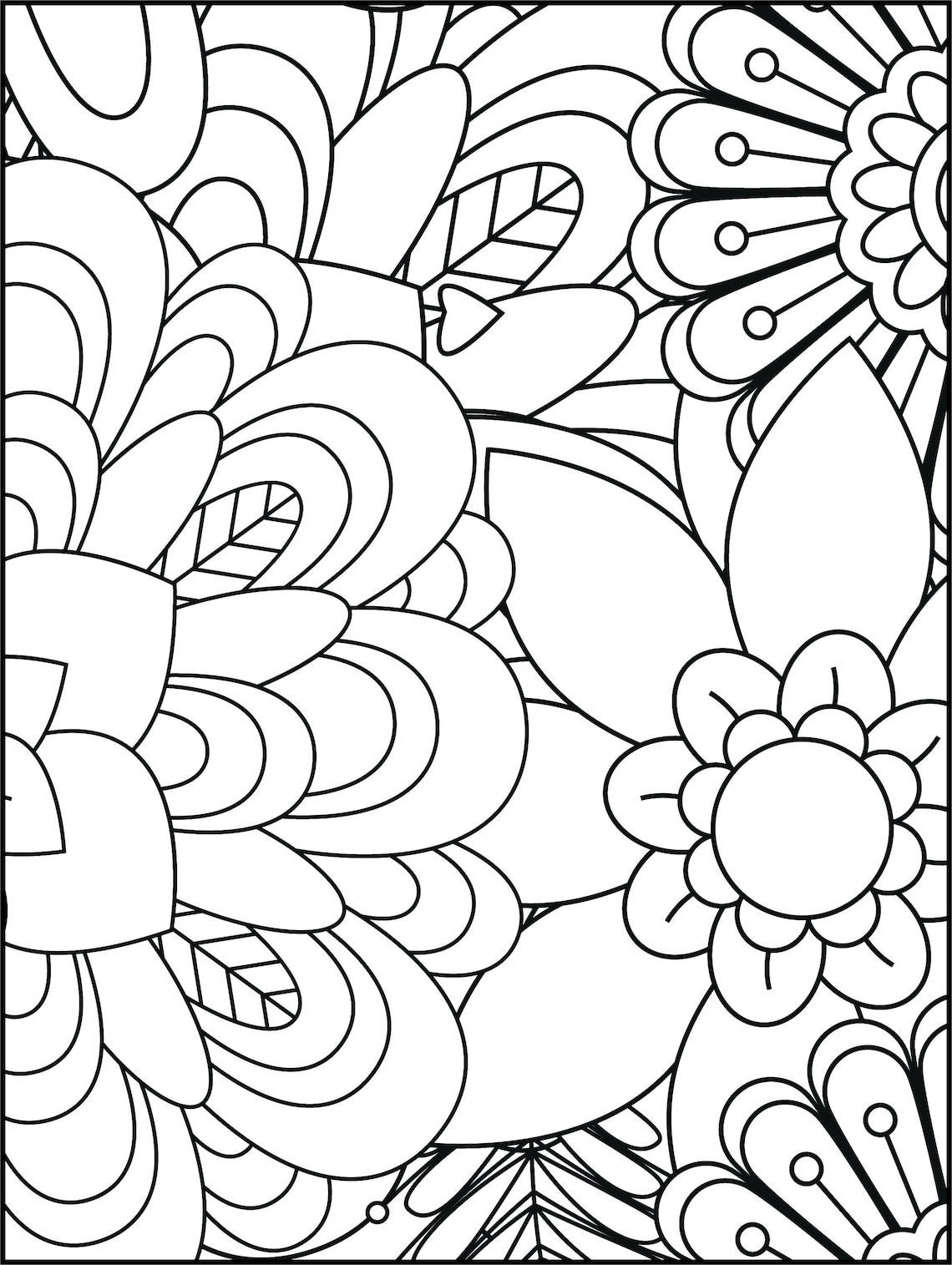 299 Flower Design Coloring Pages, Flower Coloring Pages, Adult Coloring ...