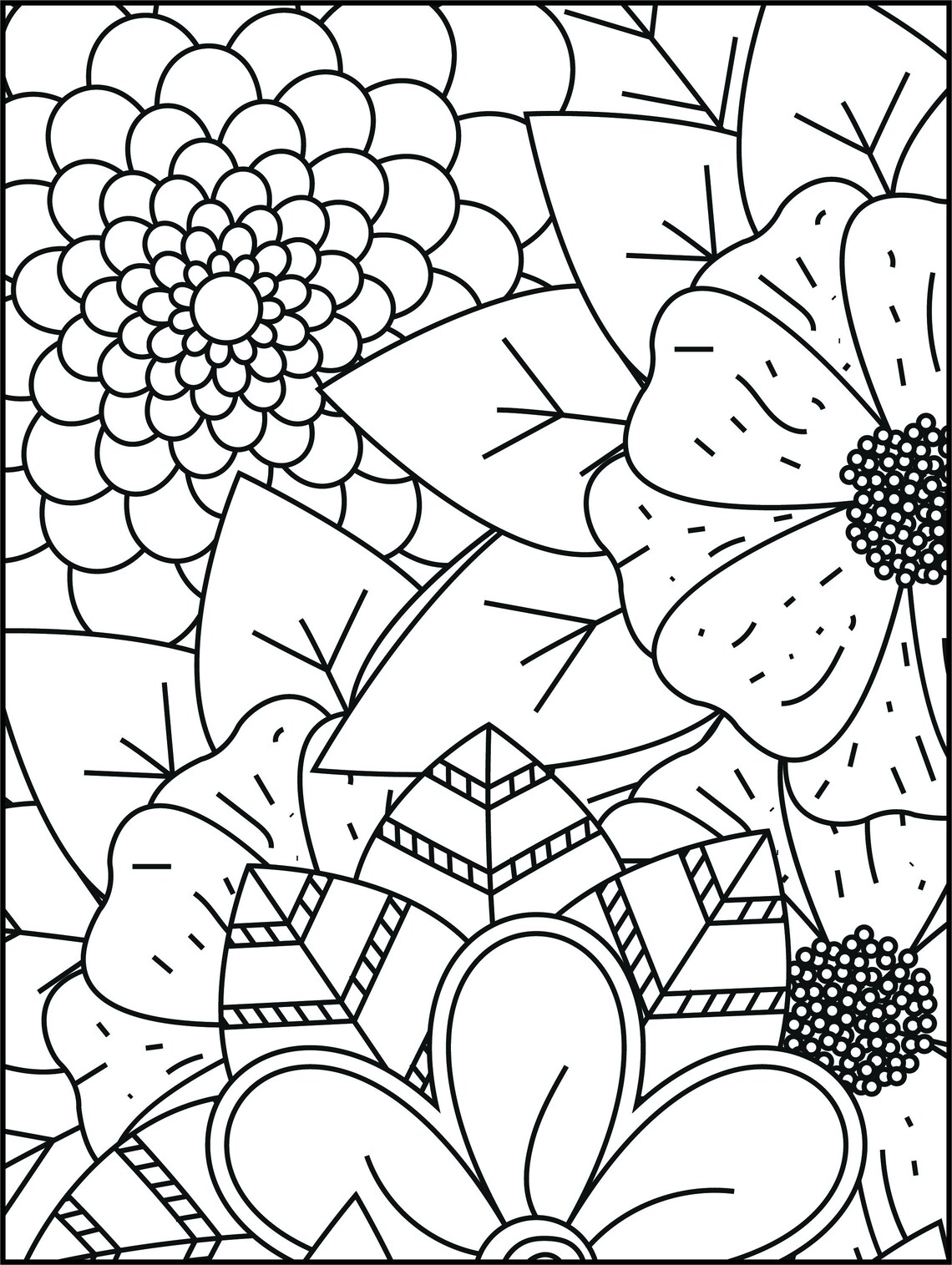 299 Flower Design Coloring Pages, Flower Coloring Pages, Adult Coloring ...