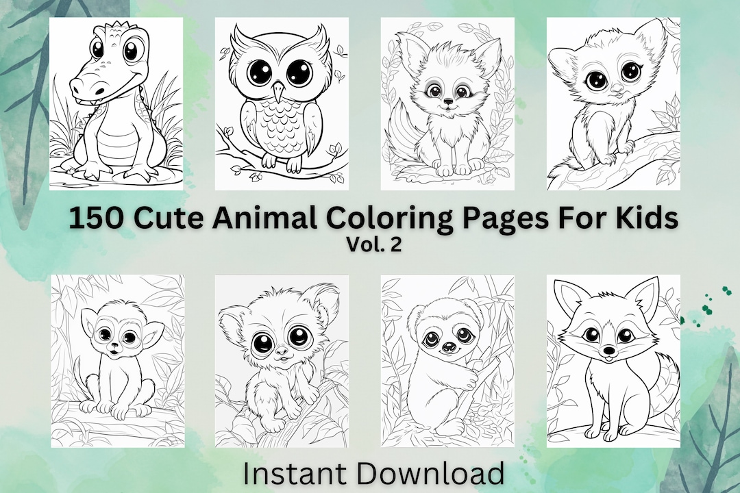 150 Cute Animal Coloring Pages for Kids, Cute Animal Coloring Pages ...