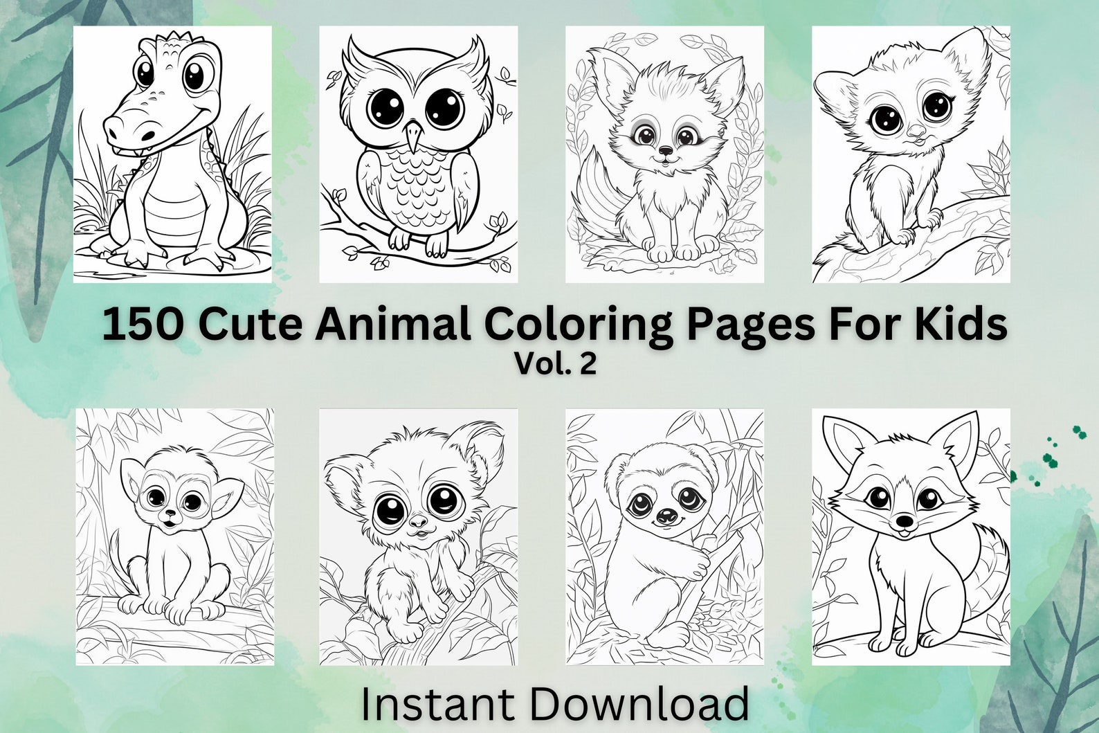 150 Cute Animal Coloring Pages for Kids, Cute Animal Coloring Pages ...