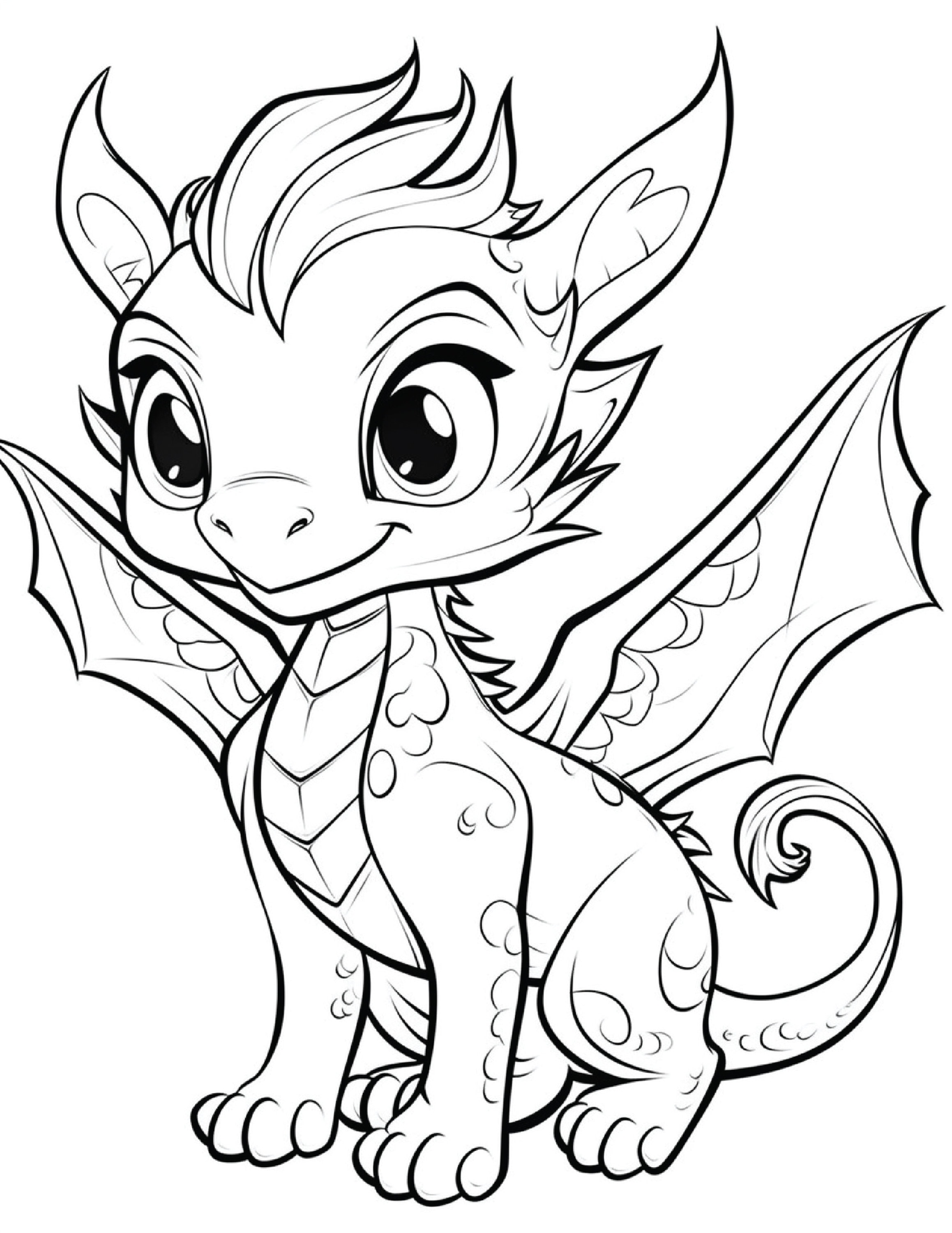 100 Cute Dragon Coloring Pages for Kids, Coloring Pages for Kids ...