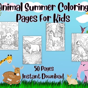 Animal Summer Coloring Pages for Kids, Animal Coloring Pages for Kids ...