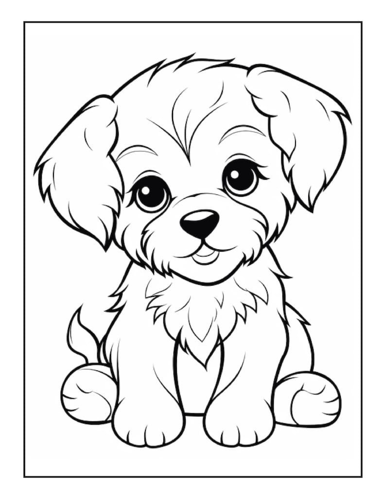 Cute Dog Coloring Pages for Kids, Dog Coloring Pages for Kids, Coloring ...