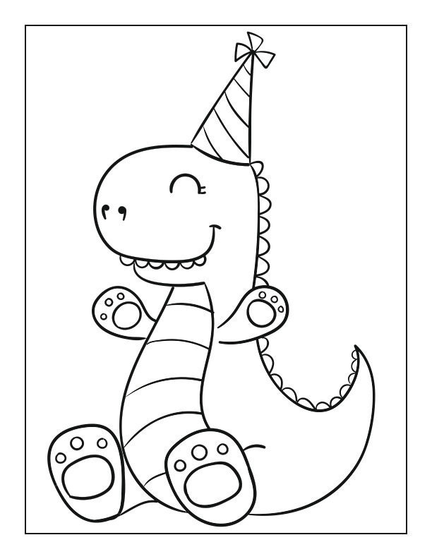 Cute Dinosaur Coloring Pages for Kids, Kids Coloring Pages, Dinosaur ...
