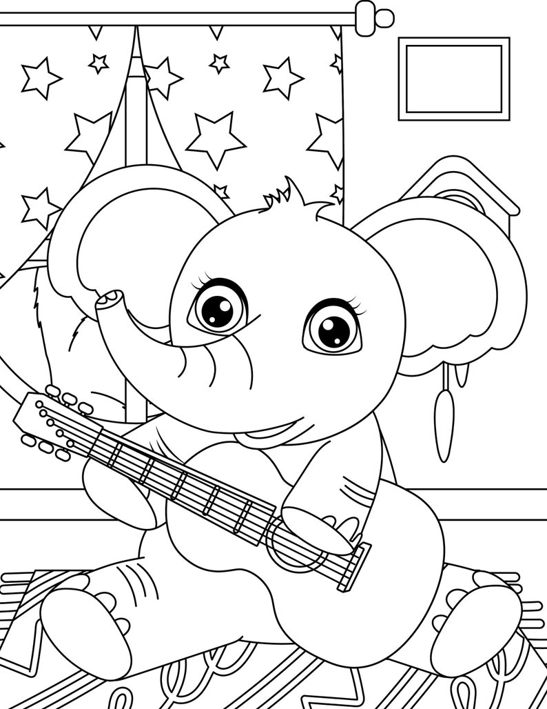 Little Elephants Coloring Pages for Kids, Elephant Coloring Pages, Kids ...