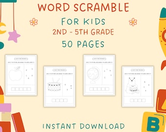 Printable Word Scramble Worksheet, Classroom Items Word Scramble ...