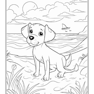 Cute Dog Coloring Pages for Kids, Dog Coloring Pages for Kids, Coloring ...