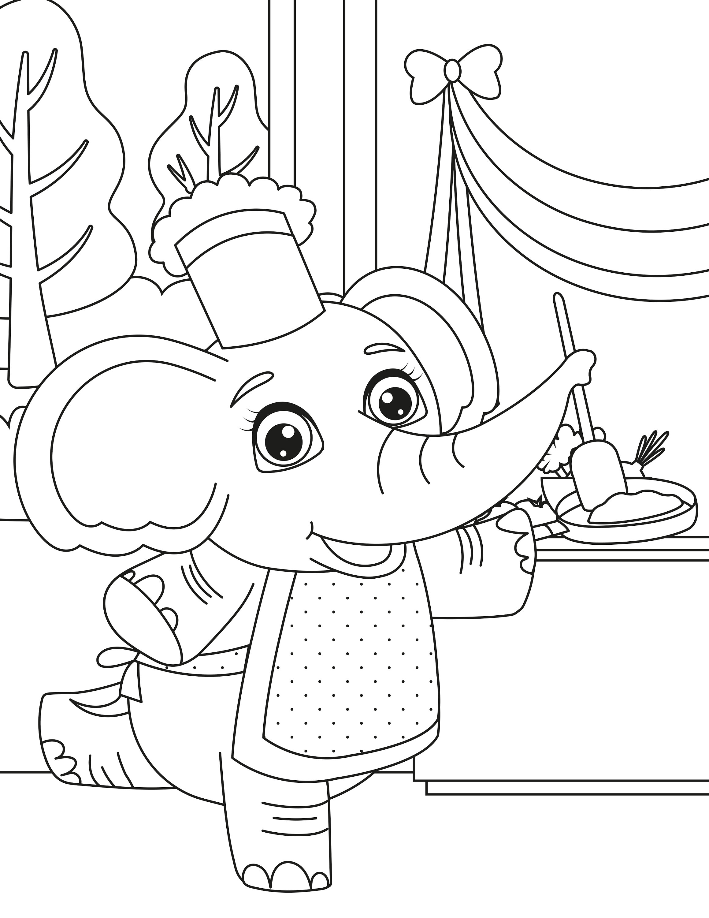 Little Elephants Coloring Pages for Kids, Elephant Coloring Pages, Kids ...