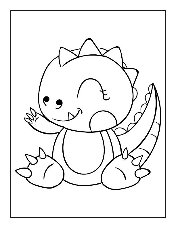 Cute Dinosaur Coloring Pages for Kids, Kids Coloring Pages, Dinosaur ...