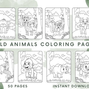 Wild Animals Coloring Pages for Kids, Wild Animals Coloring Book for ...