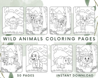Cute Animals Coloring Pages for Kids, Cute Animals Coloring Book for ...