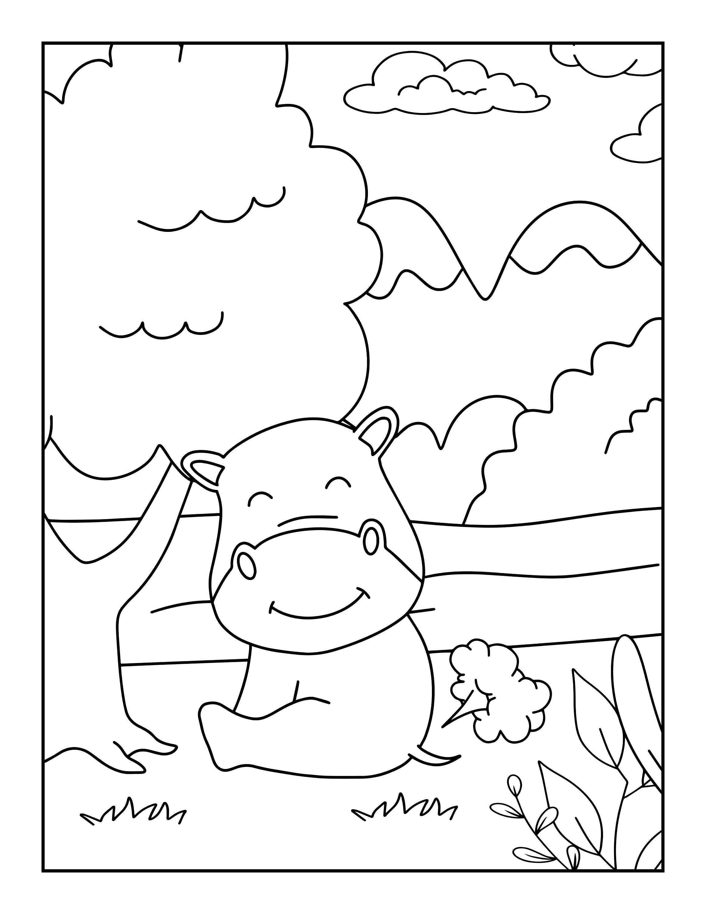 Cute Farting Animal Coloring Pages for Kids, Funny Farting Coloring ...
