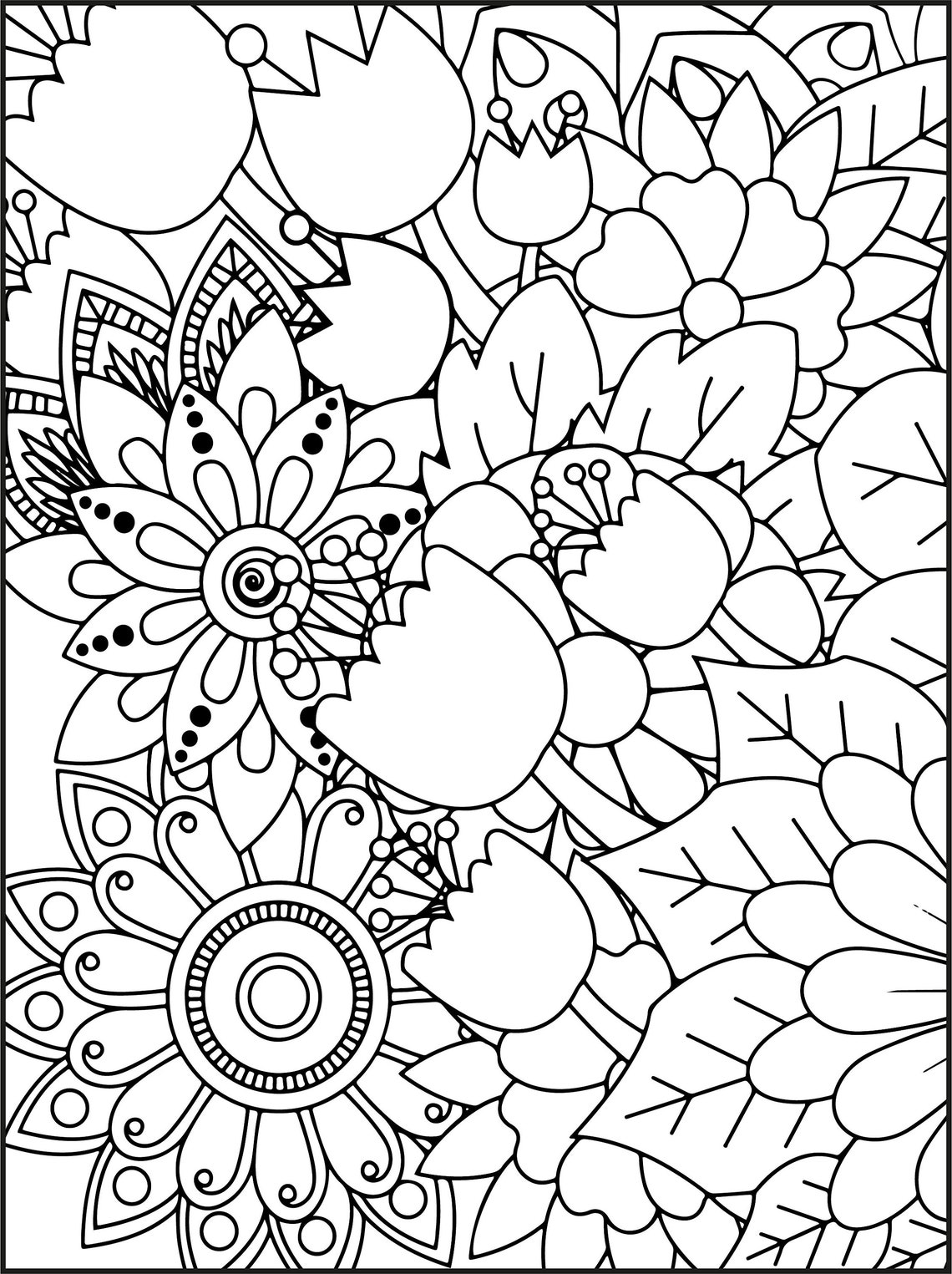 250 Flower Design Coloring Pages for All Ages, Coloring Pages for ...