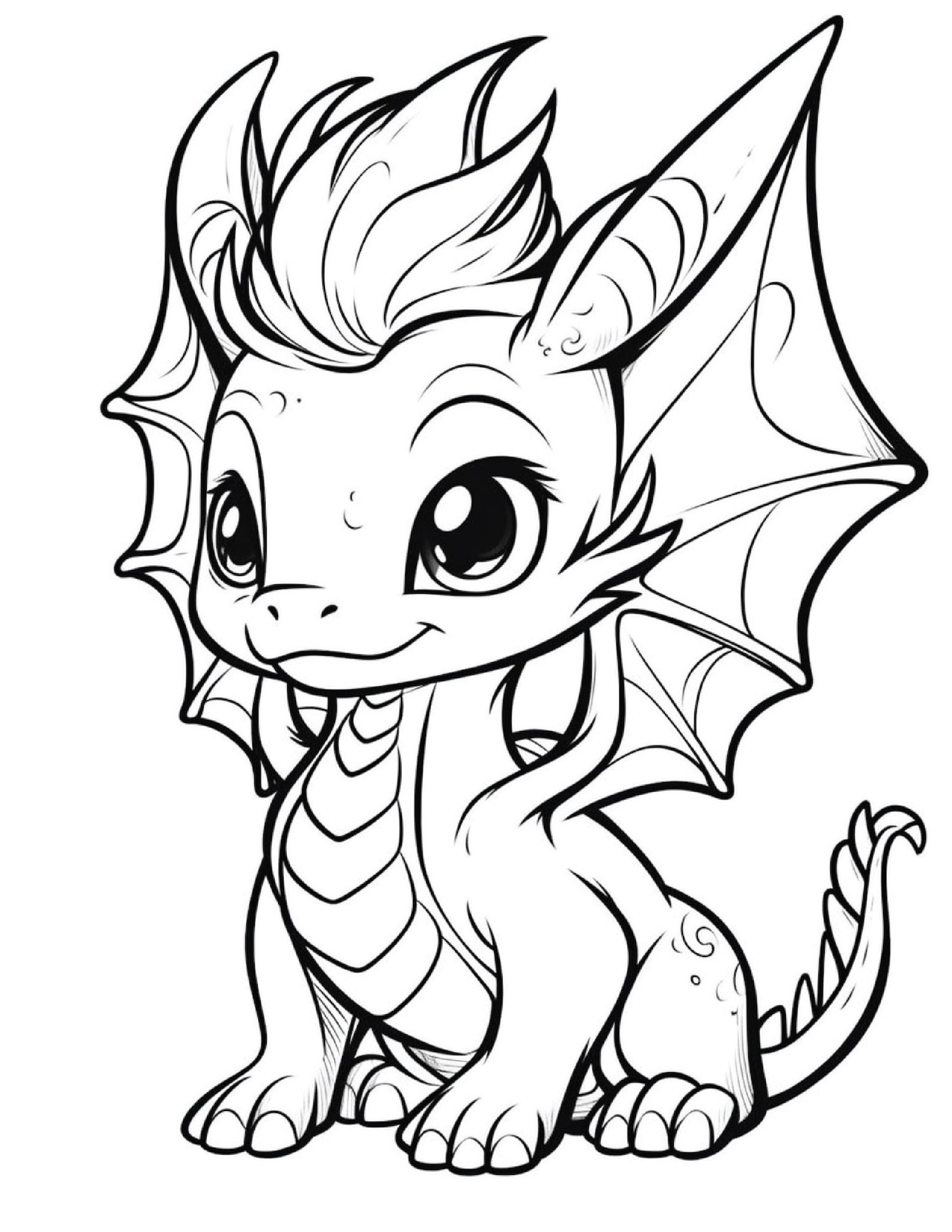 100 Cute Dragon Coloring Pages for Kids, Coloring Pages for Kids ...