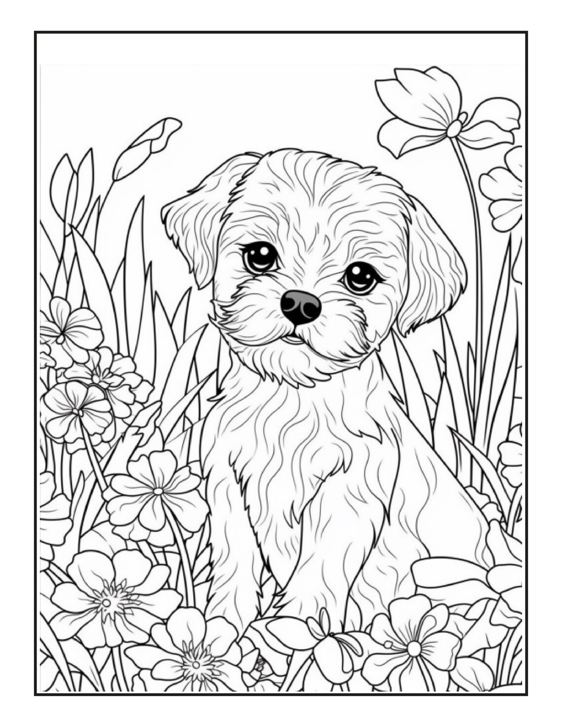 Cute Dog Coloring Pages for Kids, Dog Coloring Pages for Kids, Coloring ...
