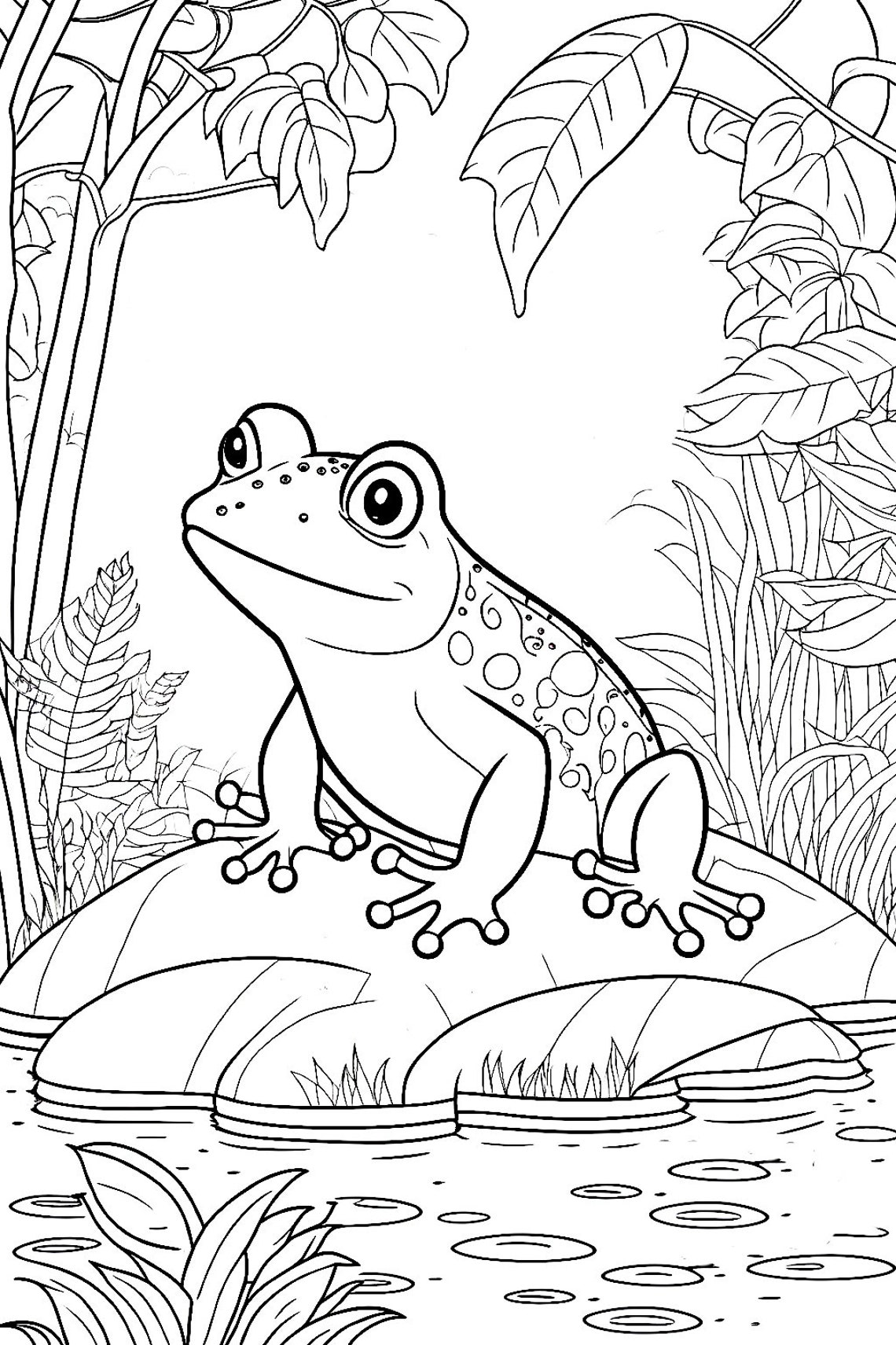 Frog Coloring Pages for Kids, Frog Coloring Book for Kids, Frog ...