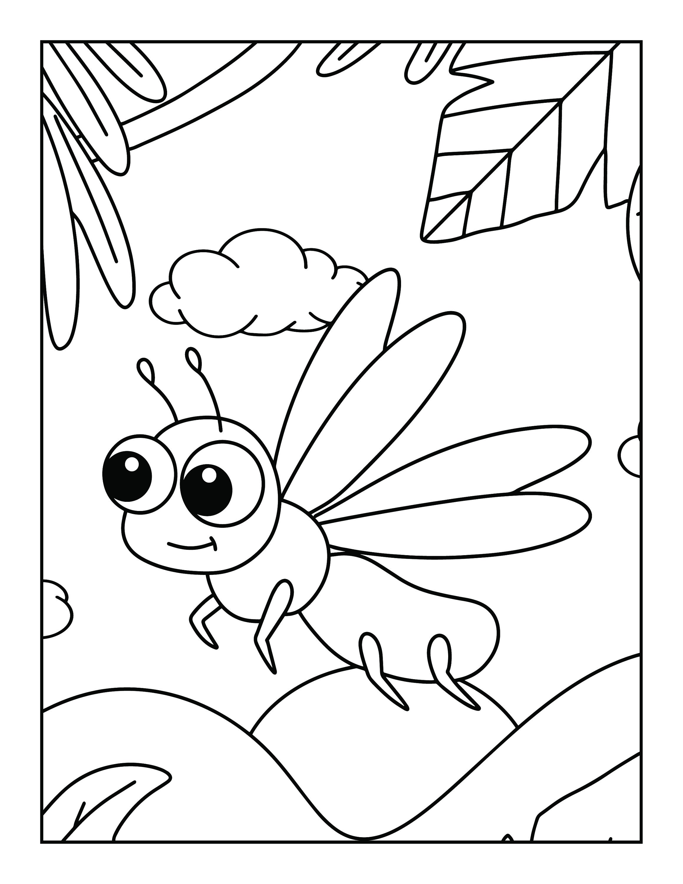 Bugs and Insects Coloring Pages for Kids, Bugs and Insects Coloring ...