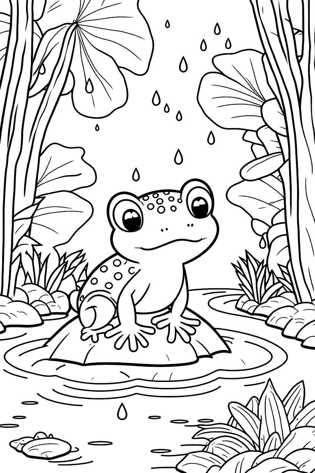 Frog Coloring Pages for Kids, Frog Coloring Book for Kids, Frog ...
