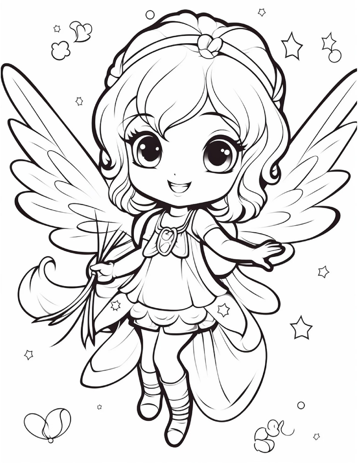 100 Cute Fairy Princess Coloring Pages for Kids, Fairy Princess ...