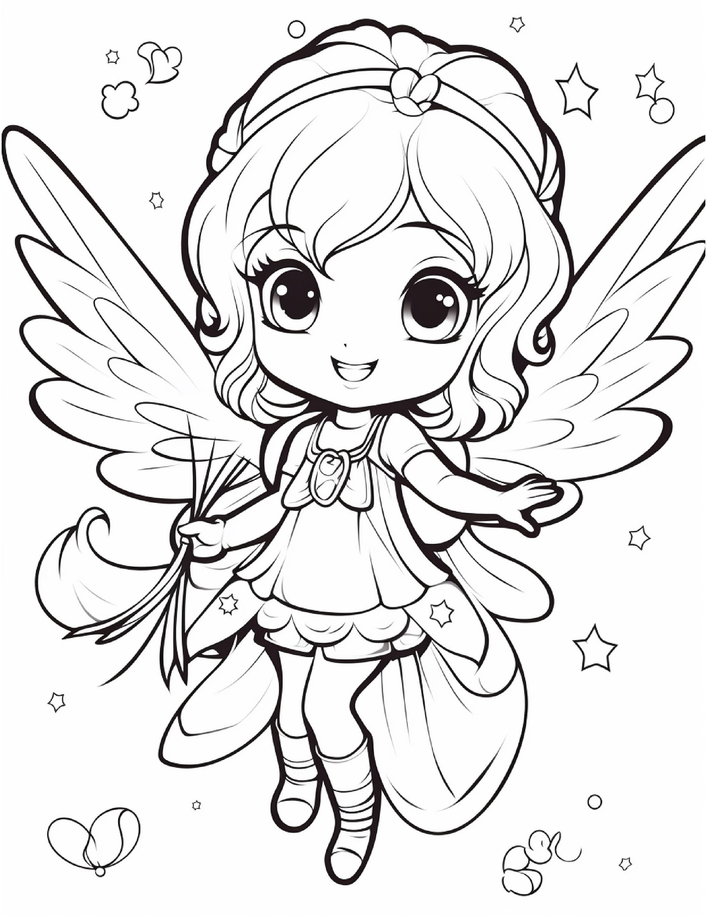 100 Cute Fairy Princess Coloring Pages for Kids, Fairy Princess ...